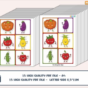 Fruit & Vegetable Matching Activity - Preschool Printable Game ...