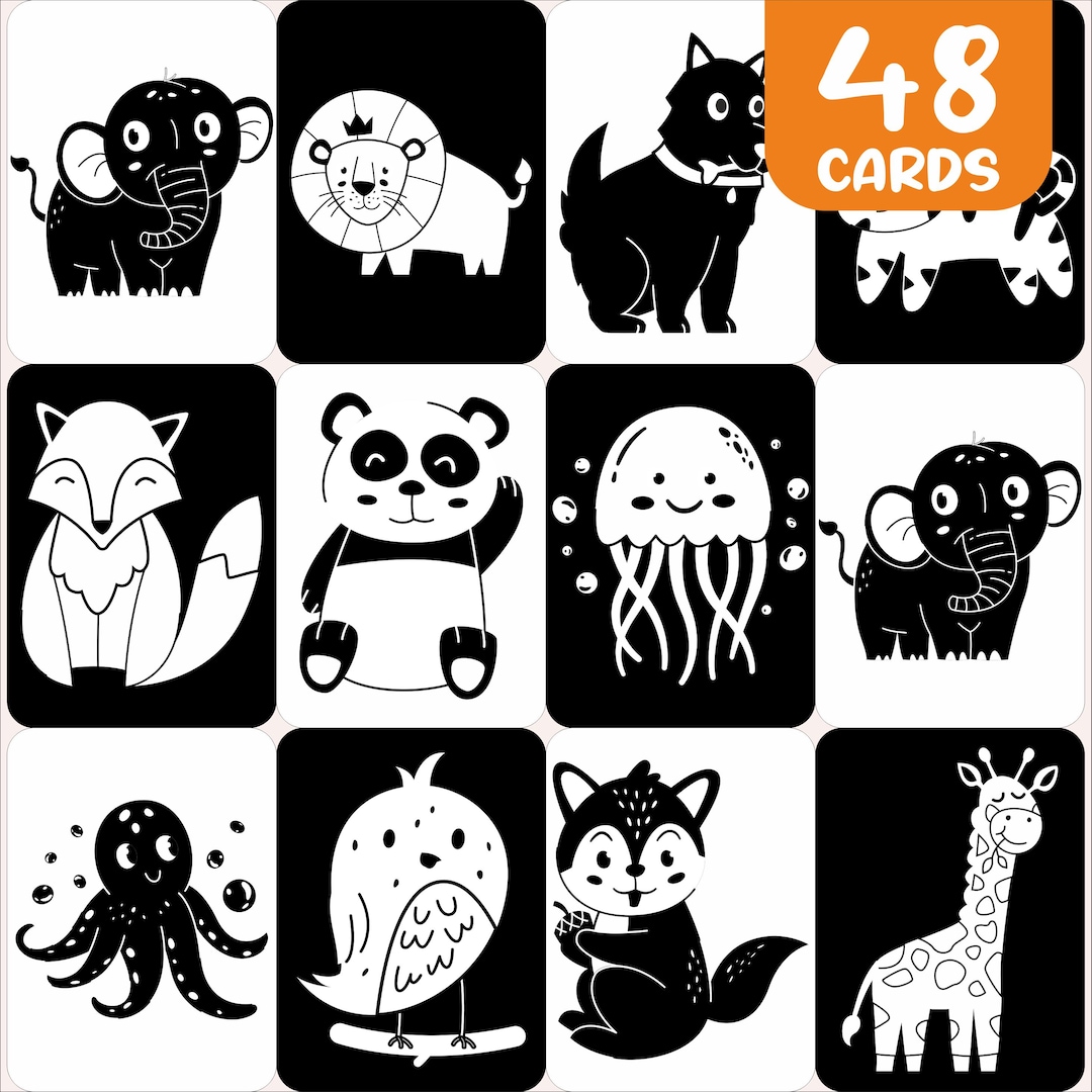 Printable High Contrast Baby Cards. Monochrome Sensory Flash Cards ...