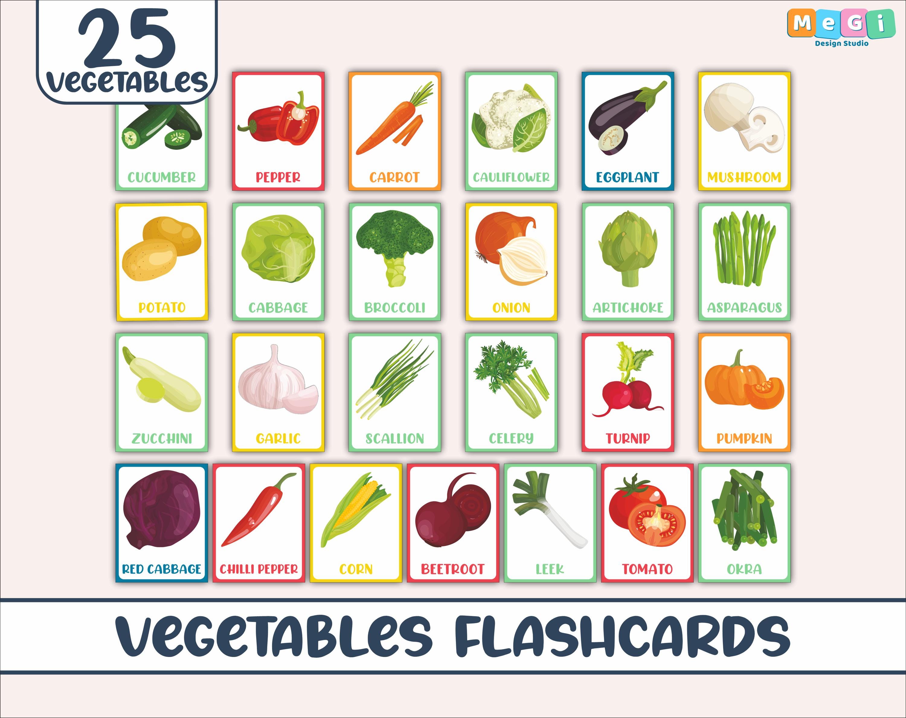Vegetables Flashcards - Printable Montessori Homeschool Material ...