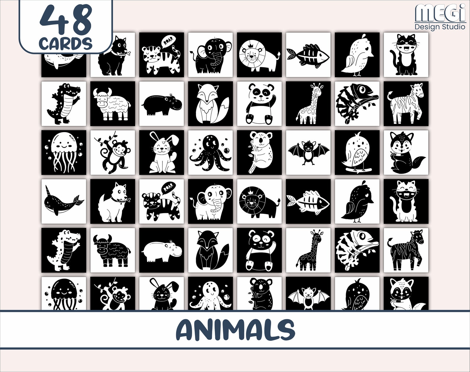 Black and White High Contrast Baby Sensory Cards 150 Cards - Etsy