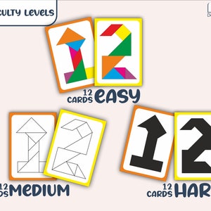 Tangram Numbers Puzzle Cards - 36 Cards & Free Tangram Pattern ...