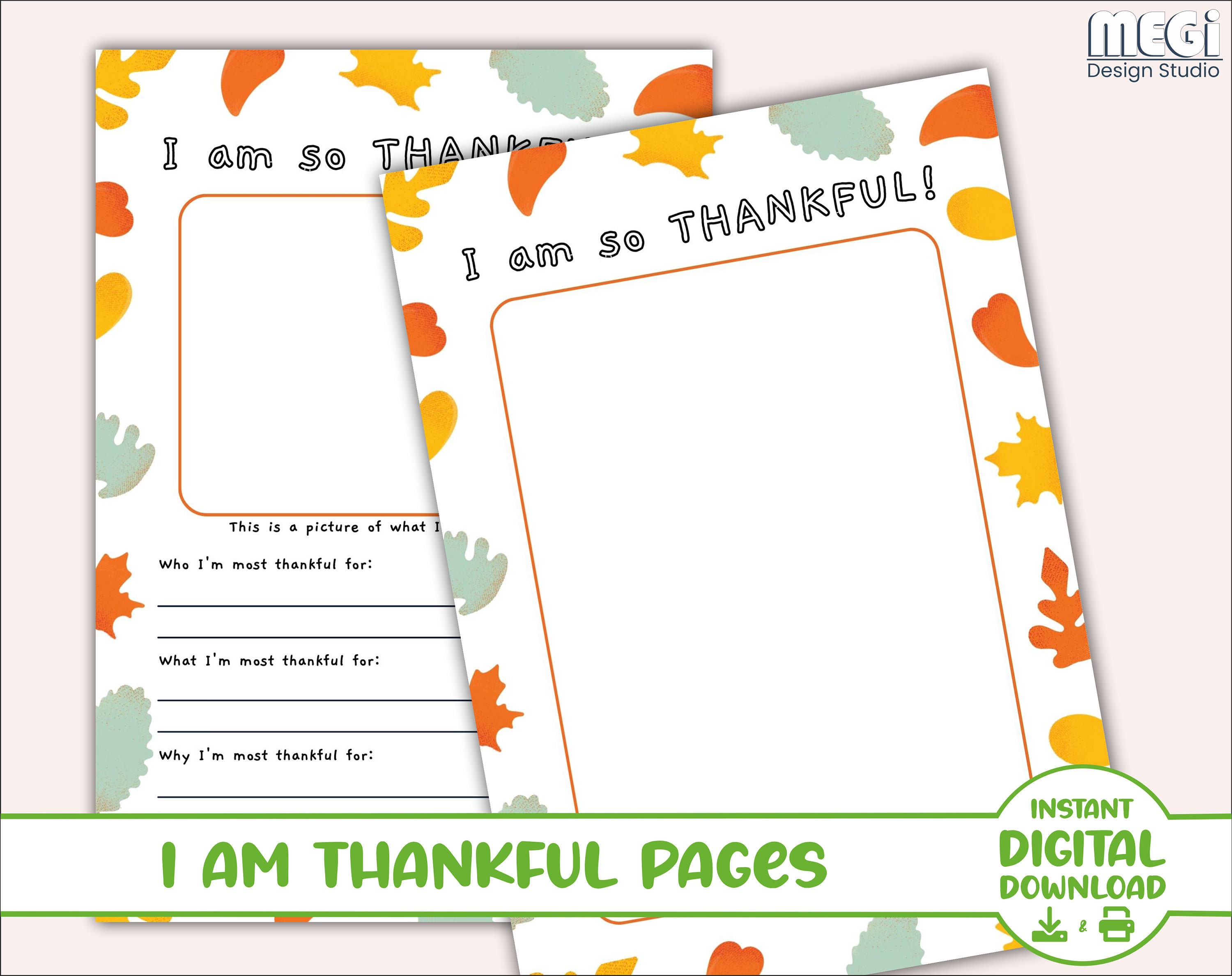 I Am Thankful for Pages - Thanksgiving Pages - I Am Thankful Activity ...
