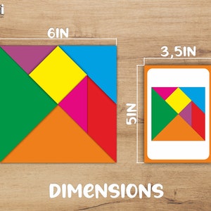 Tangram Big Set 200 Cards and Free Tangram Pattern | Etsy