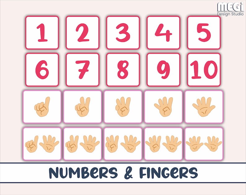 Number Match Preschool Activity Count and Match 1 to 10 Number Matching ...