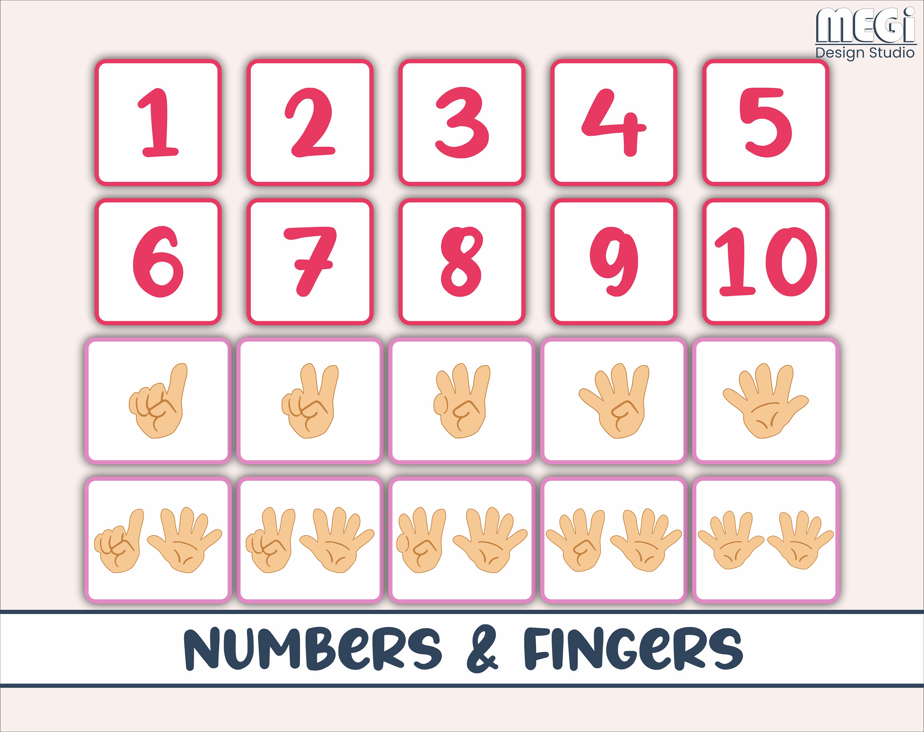 Number Match Preschool Activity Count and Match 1 to 10 Number Matching ...