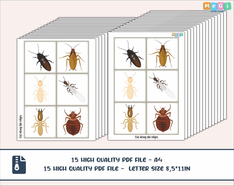 Insect Matching Activity - Insects Symmetry Puzzle for Kids - Preschool ...