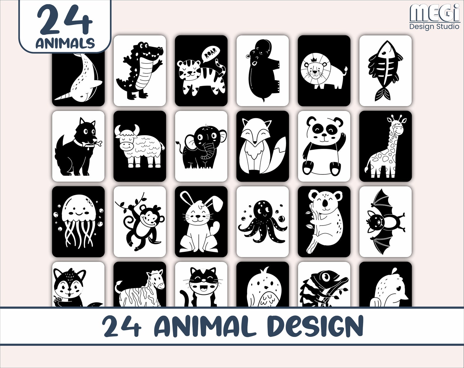 Printable High Contrast Baby Cards. Monochrome Sensory Flash Cards ...