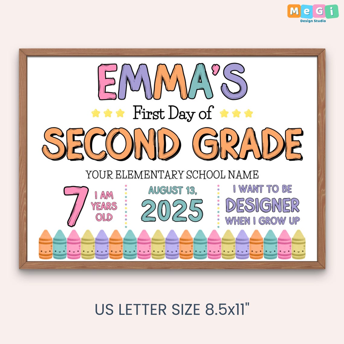 Editable Second Grade First Day of School Sign - Custom 2nd Grade ...