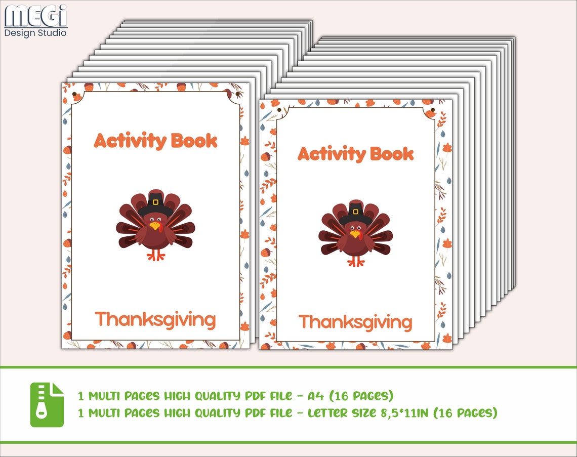 Thanksgiving Activity Book - Printable Activity Pages - Thanksgiving ...