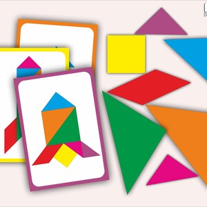 Tangram Set of Transports Puzzle Cards - 170+ Cards & Free Tangram ...