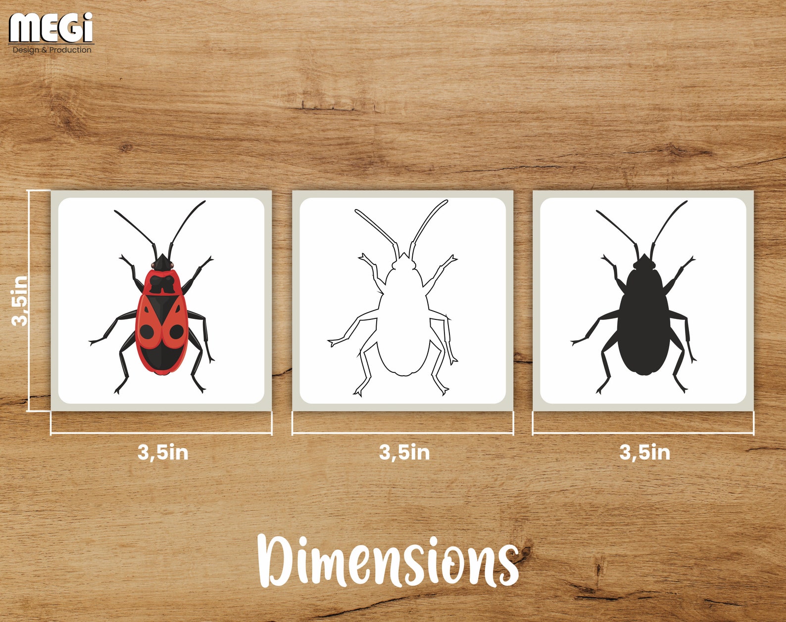 Insect Shadow Match Game With Realistic Pictures 28 Insect | Etsy