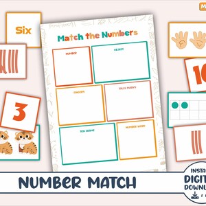 Number Match - Preschool Activity - Count and Match - 1 to 10 Number ...