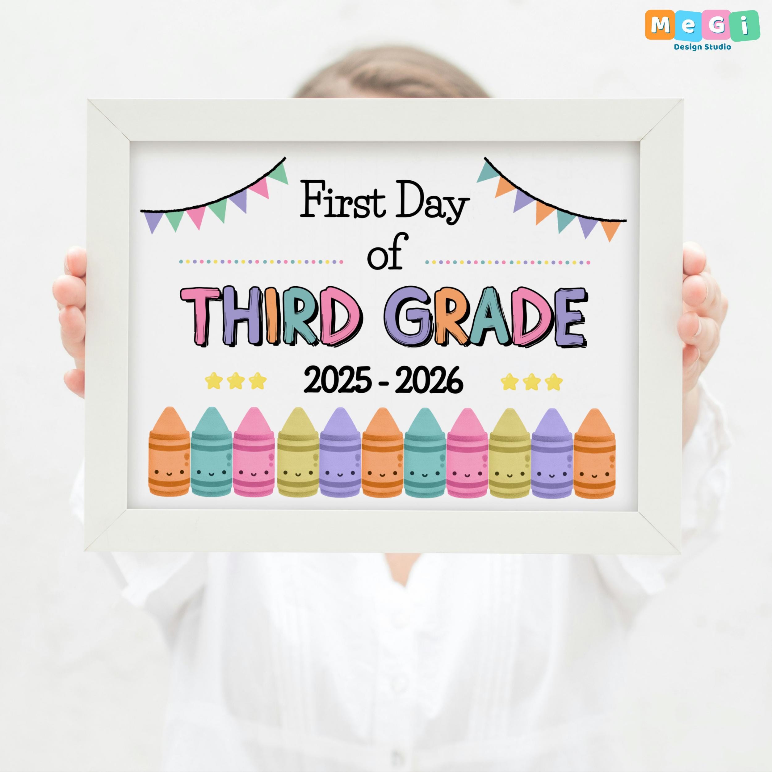 Third Grade First Day of School Sign - Printable 3rd Grade Teacher ...