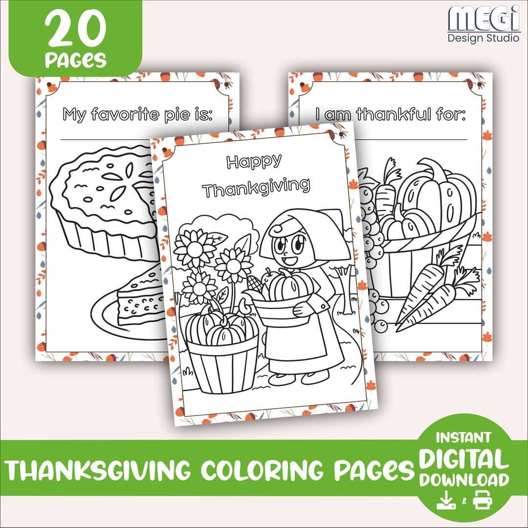 Thanksgiving Coloring Book - Printable Coloring Pages - Thanksgiving ...