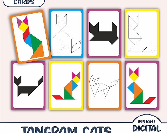 49 Animal Tangrams and Additional 19 Animal Tangram Puzzles Printed ...