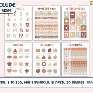 Preschool Learning Printables Set of Math | Educational Wall Art for ...