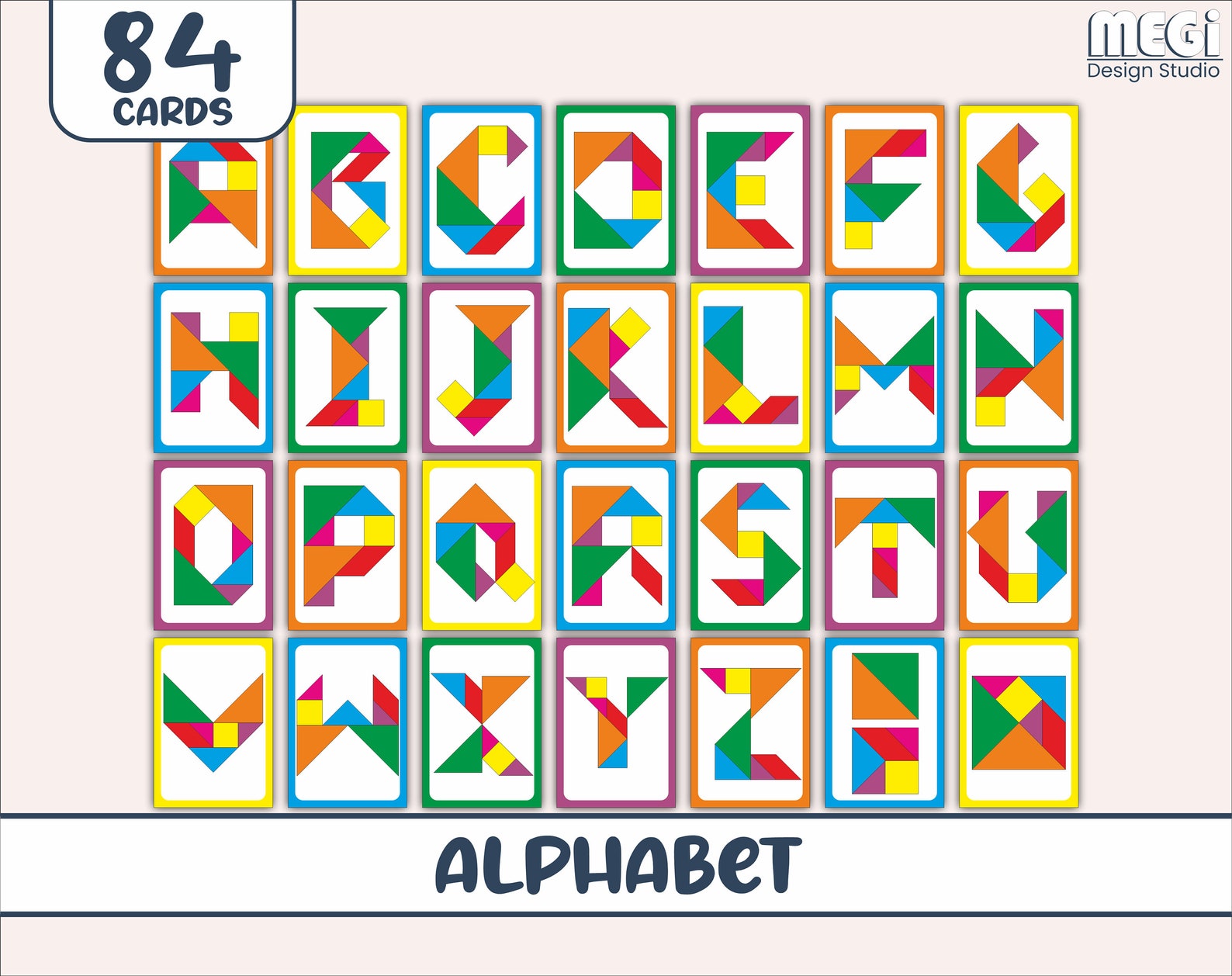 Tangram Big Set - 200+ Cards and Free Tangram Pattern - Printable ...