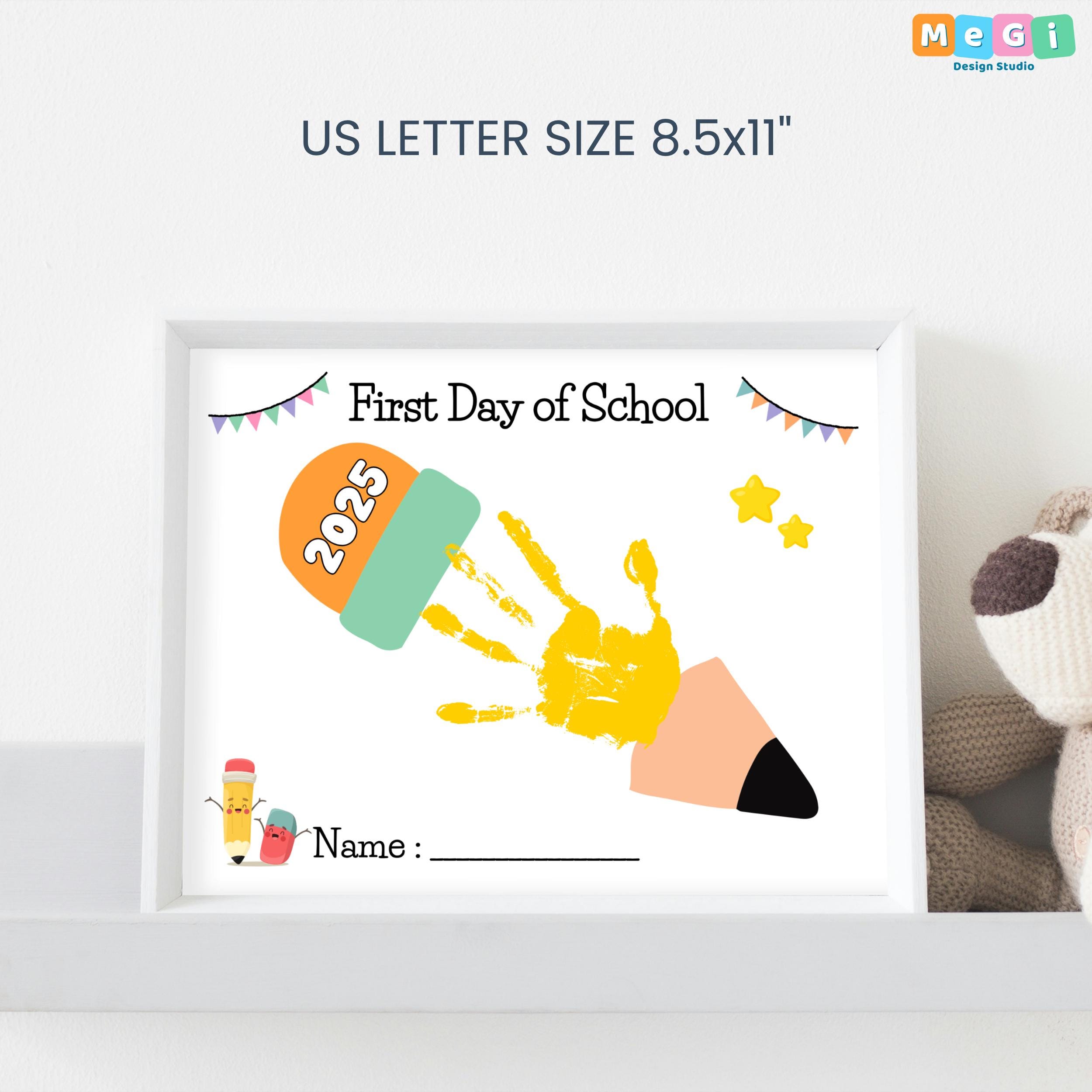 First Day of School Pencil Handprint Craft - Preschool Keepsake Art ...