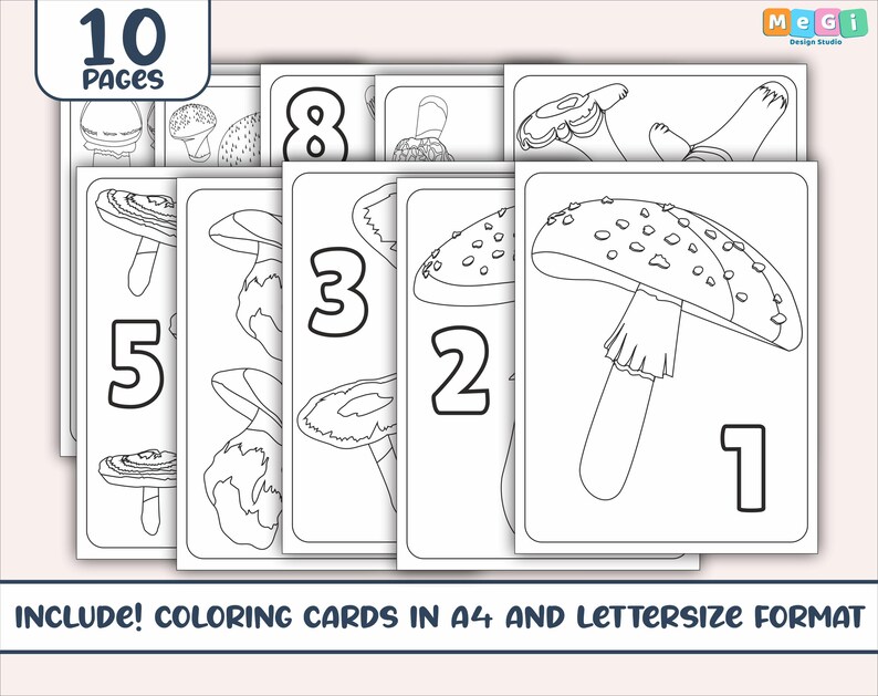 Educational Mushroom Numbers Flashcards and Worksheets - Learn and ...