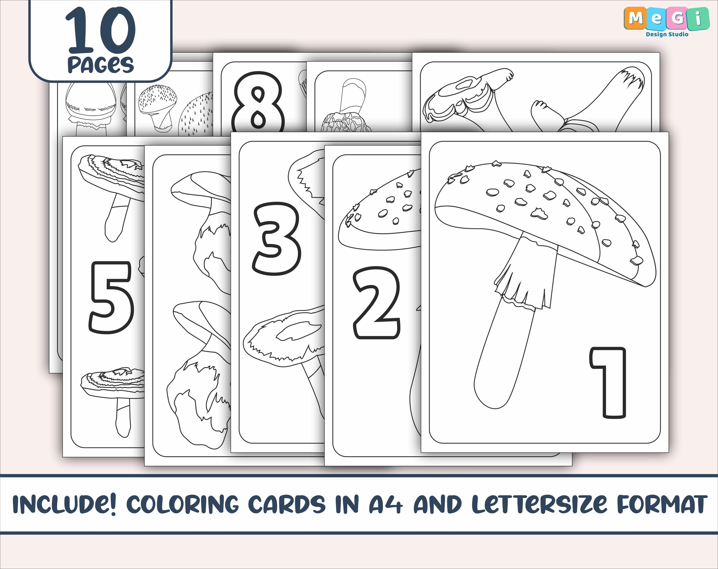 Educational Mushroom Numbers Flashcards and Worksheets - Learn and ...