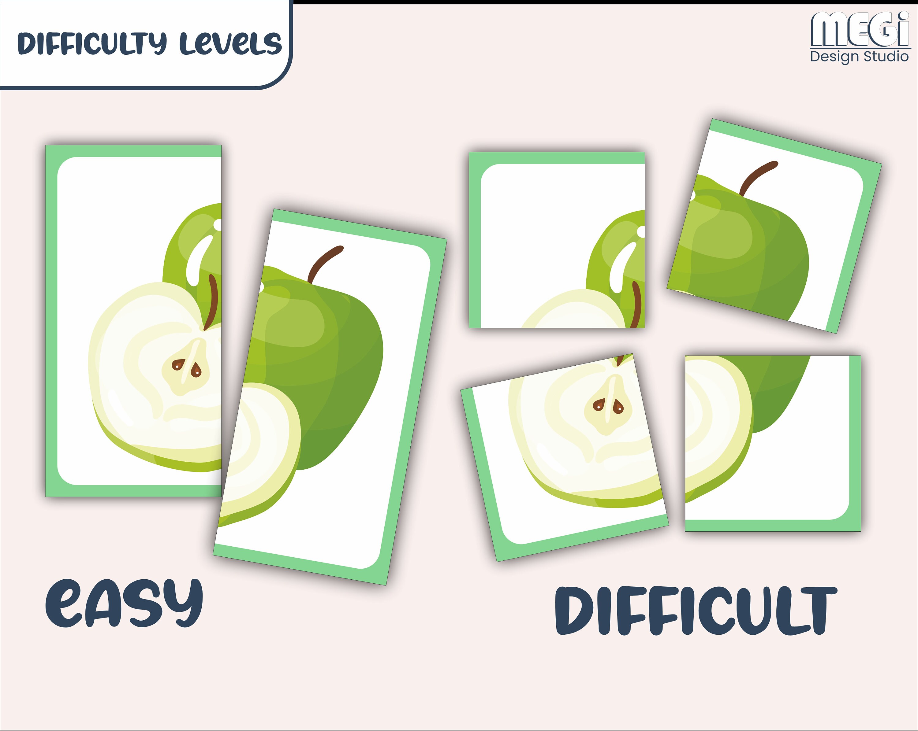 Fruits Symmetry Puzzle Fruits Toddler Match Game Preschool - Etsy