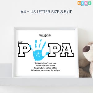 Father's Day Printable, Handprint Art Craft, Baby Toddler Kids ...