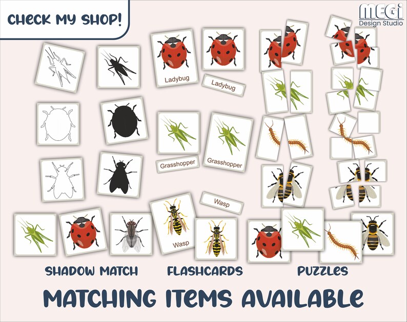 Insects Count and Clip Cards 1 to 30 Printable Counting - Etsy