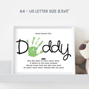 Daddy Handprint Poem, Father's Day Handprint Art, Valentines Handprint ...
