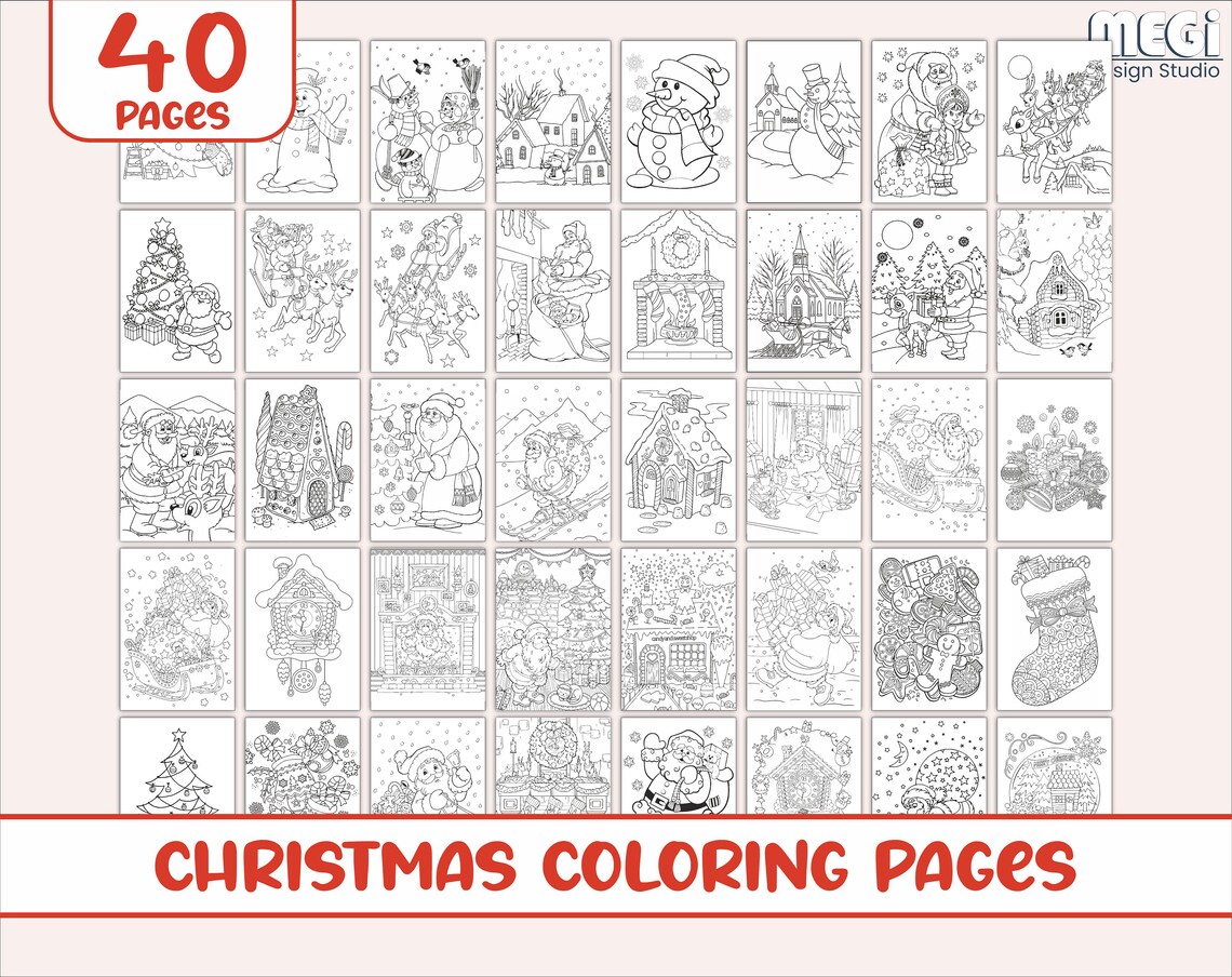 Christmas Coloring Book Printable Coloring Pages Christmas - Etsy