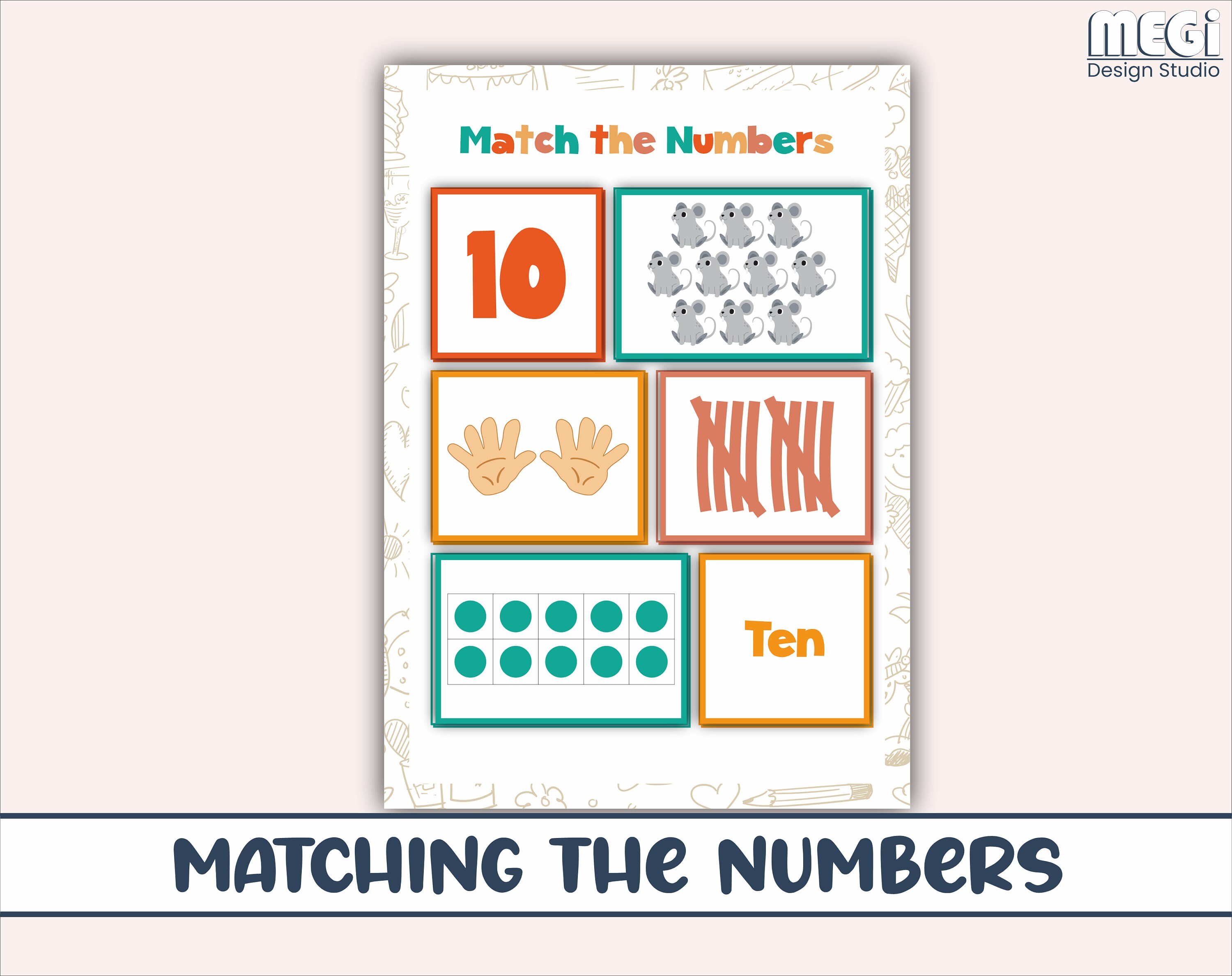 Number Match Preschool Activity Count and Match 1 to 10 Number Matching ...