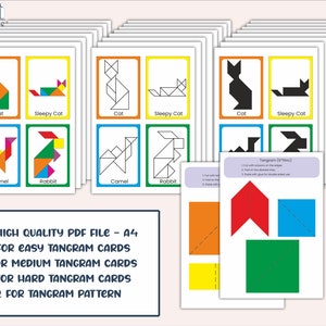 Tangram Animals and Shapes Puzzle Cards - 96 Cards & Free Tangram ...