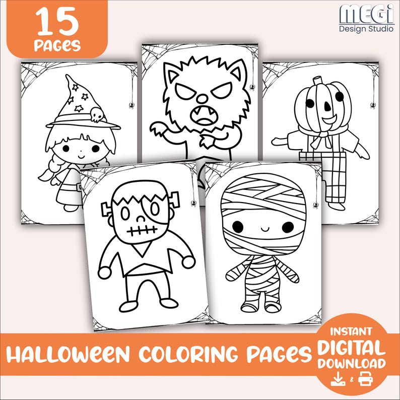 Halloween Coloring Book Printable Coloring Pages Halloween Activity ...