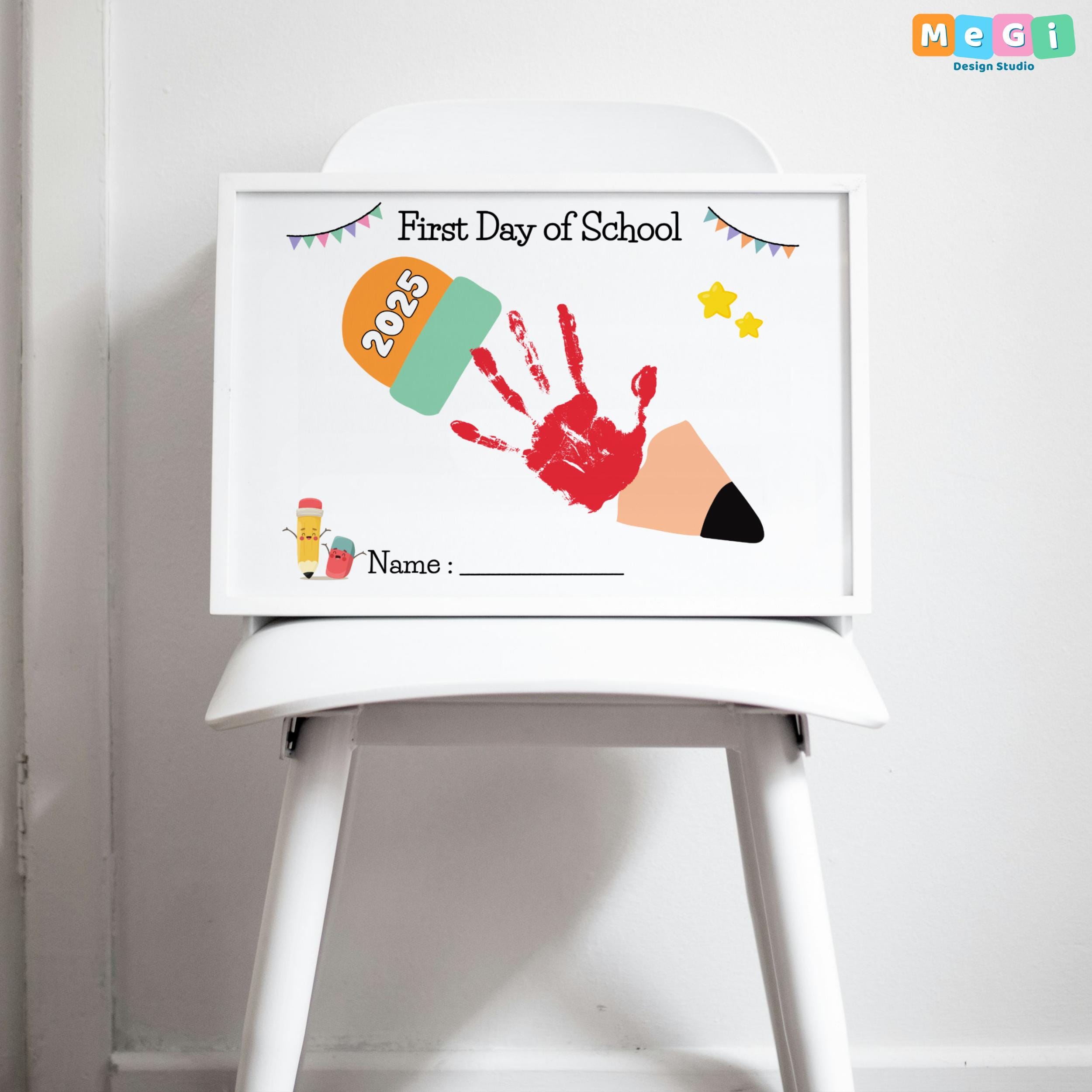 First Day of School Pencil Handprint Craft - Preschool Keepsake Art ...