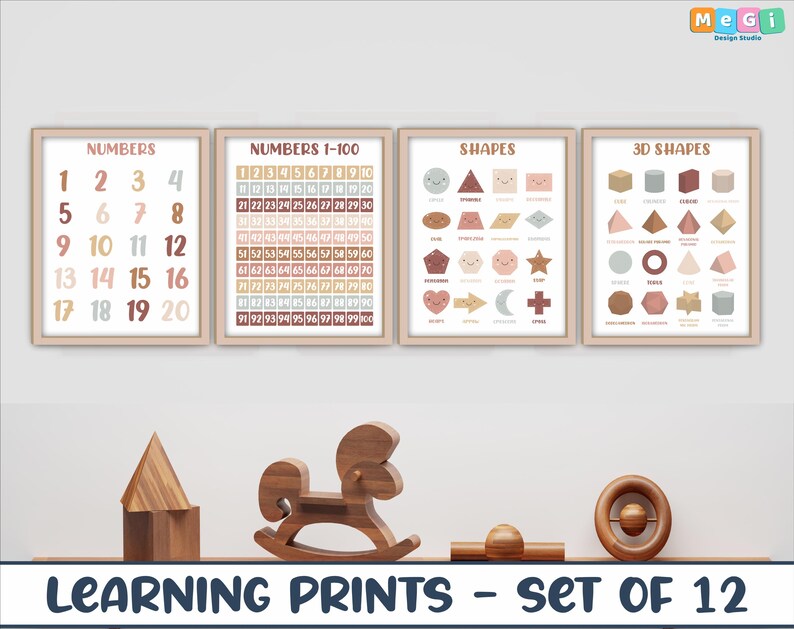Educational Posters, 12 Homeschool Prints, Montessori Classroom Decor ...