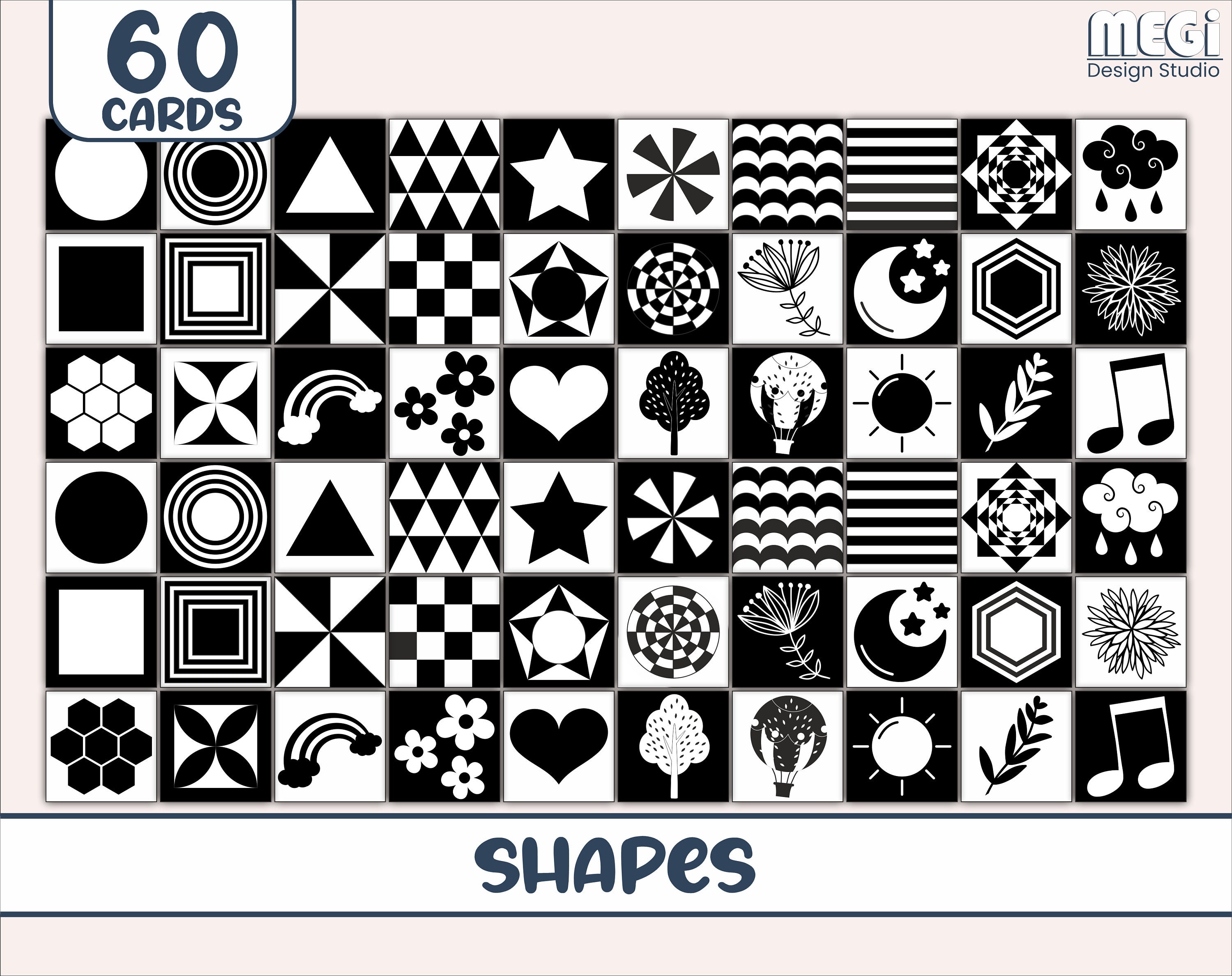 150+ Black and White Baby Sensory Cards - Best High Contrast Sensory ...