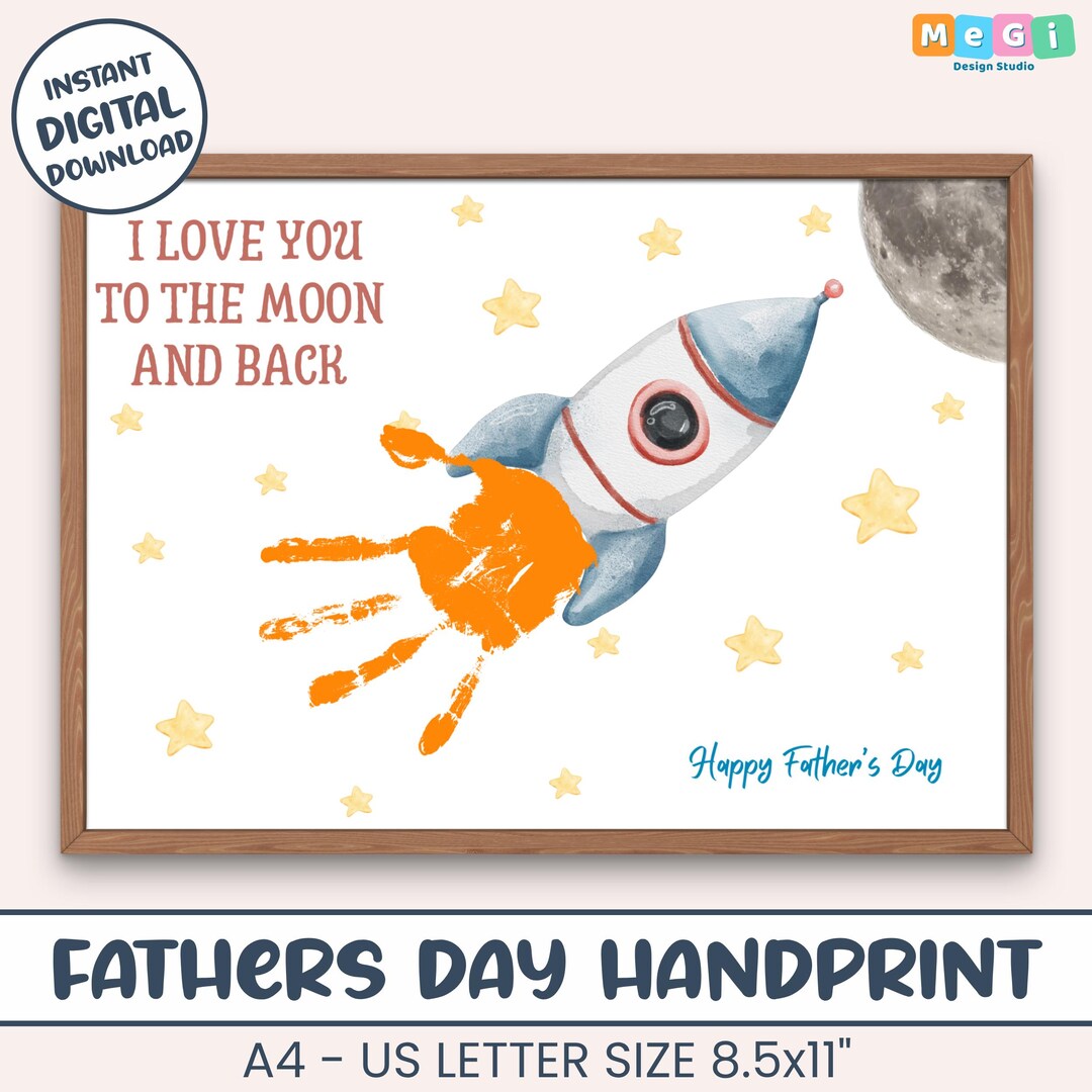 Father's Day Printable, I Love You to the Moon, Teacher & Parent ...