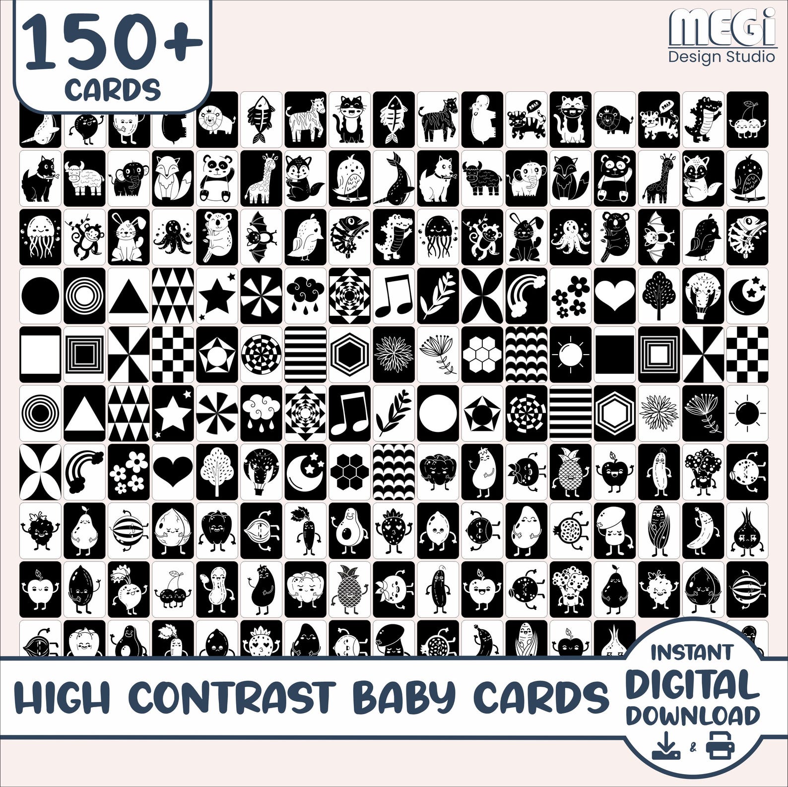 150+ Montessori Baby Sensory Cards, Baby Cards, Cards for Babies ...