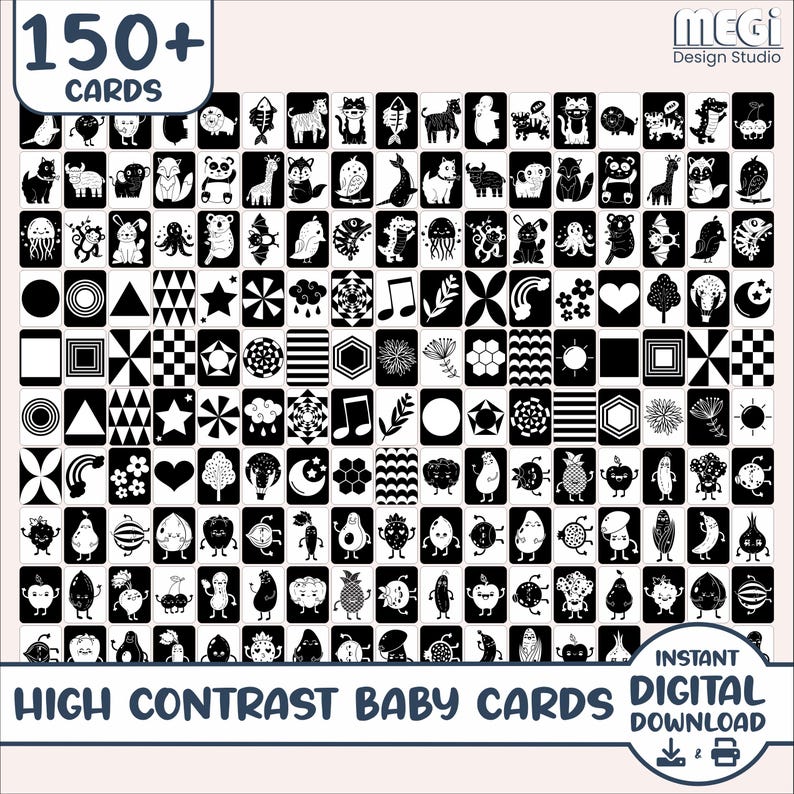 150+ Montessori Baby Sensory Cards, Baby Cards, Cards for Babies ...