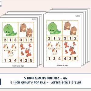 Count and Clip Animal Cards 1 to 20 Counting Cards - Etsy