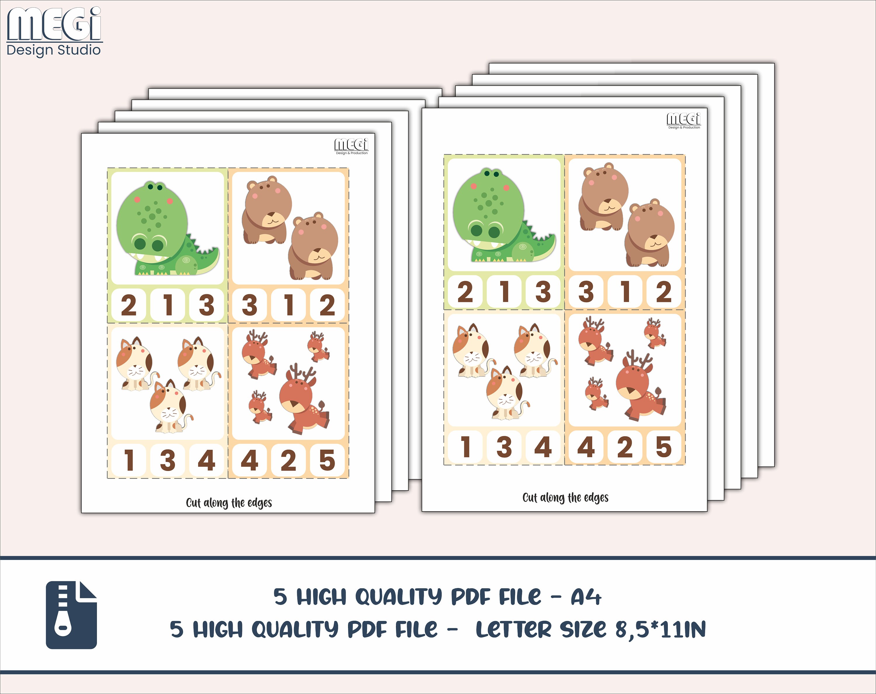 Count and Clip Animal Cards 1 to 20 Counting Cards - Etsy