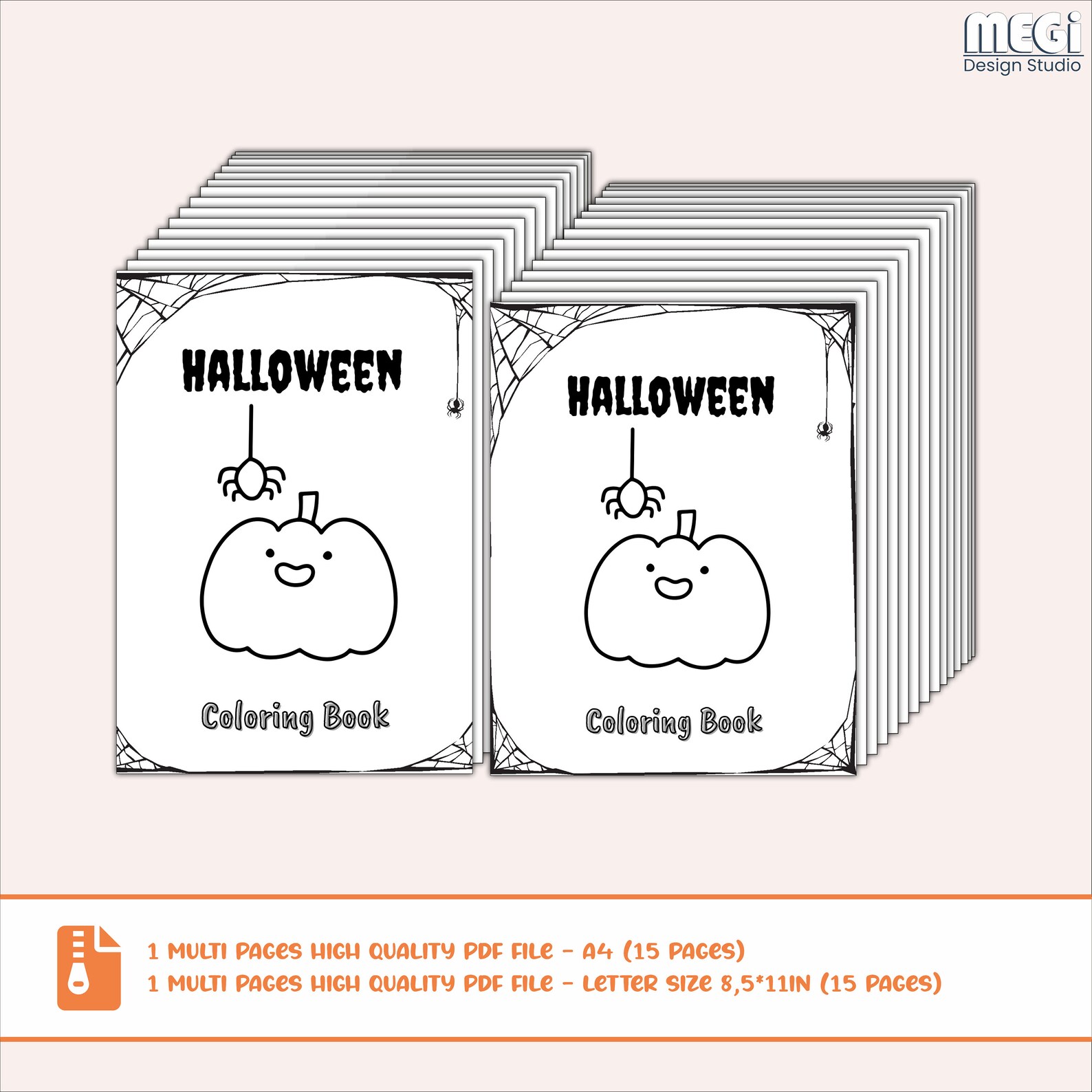 Halloween Coloring Book Printable Coloring Pages Halloween - Etsy