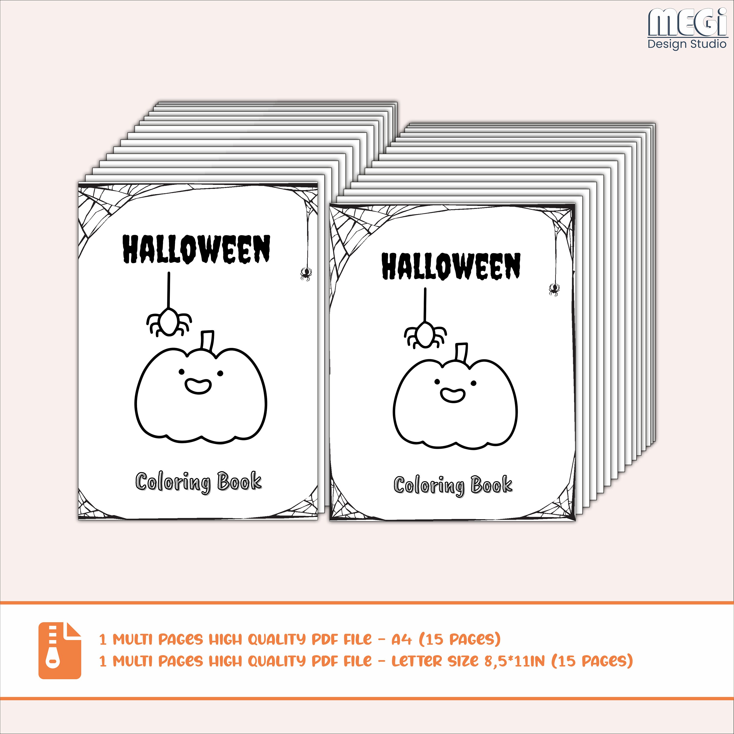 Halloween Coloring Book Printable Coloring Pages Halloween - Etsy
