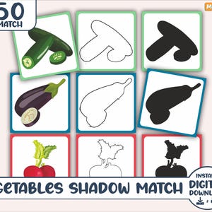 Vegetables Shadow Match Game - Printable Homeschool Material ...