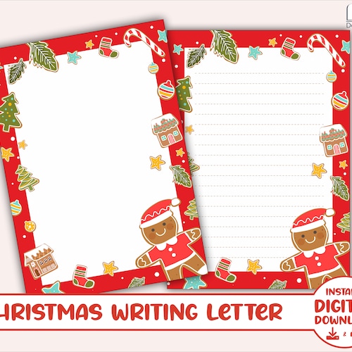 Printable Christmas Stationery Letter Paper Digital Download - Etsy