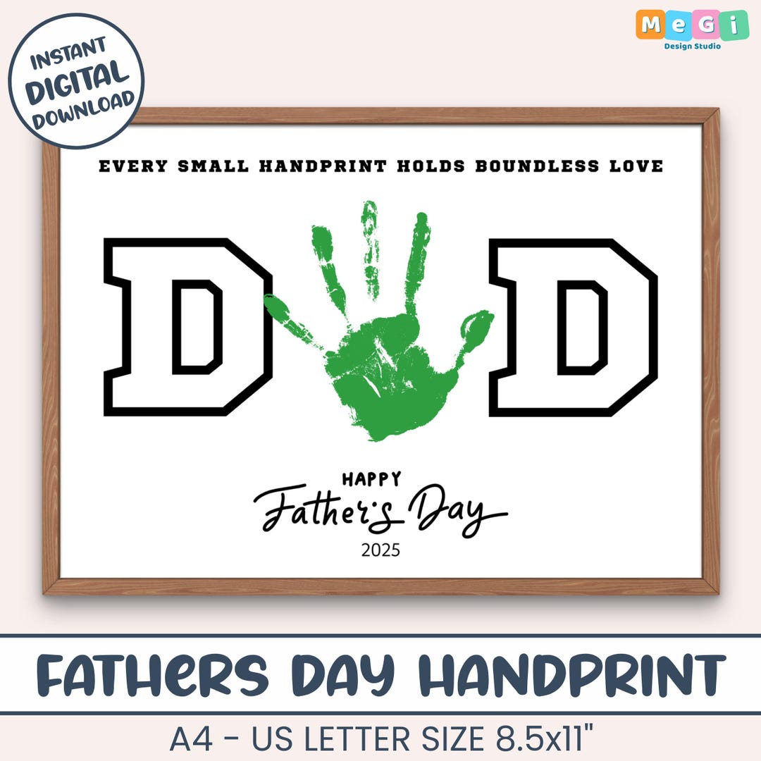 Father’s Day Handprint Craft Printable, DIY Gift From Kids, Keepsake ...