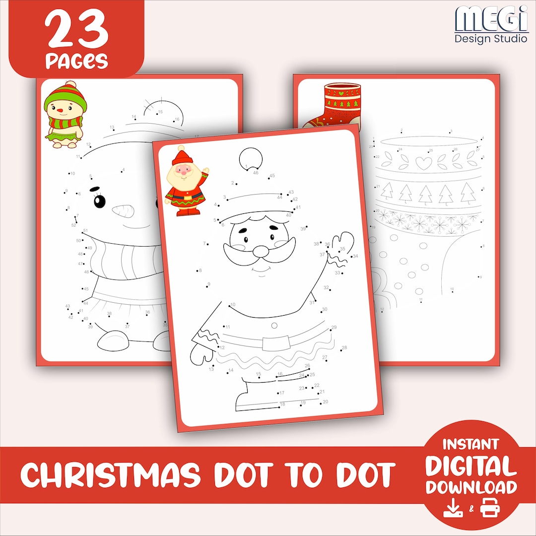 Printable Christmas Dot to Dot, Holiday Activity for Kids, Fun ...