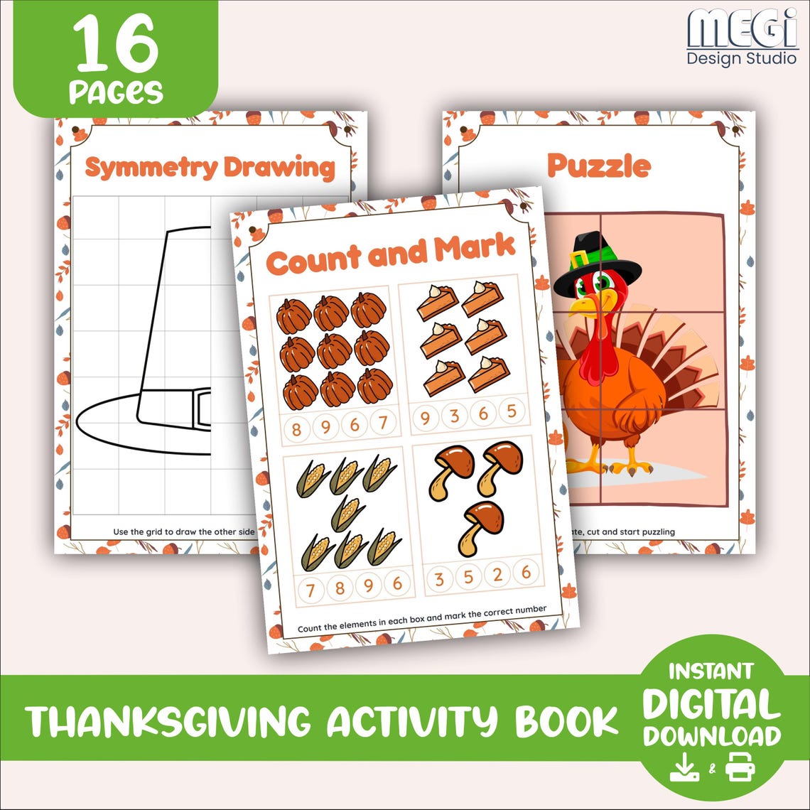 Thanksgiving Activity Book - Printable Activity Pages - Thanksgiving ...
