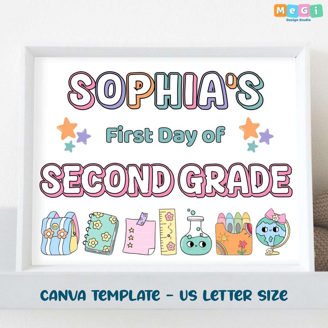 Editable Second Grade First Day of School Sign - 2nd Grade Back to ...