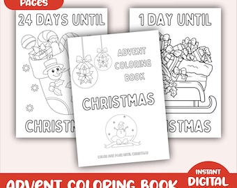 Advent Calendar Printable Coloring Pages Christmas Countdown Holiday ...