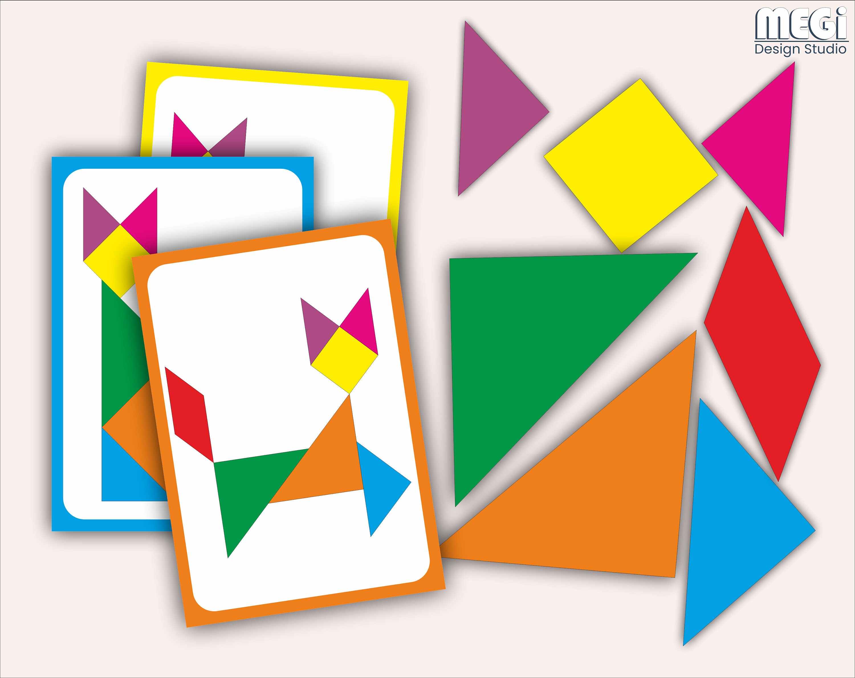 Tangram Set of Cats Puzzle Cards - 90+ Cards & Free Tangram Pattern ...